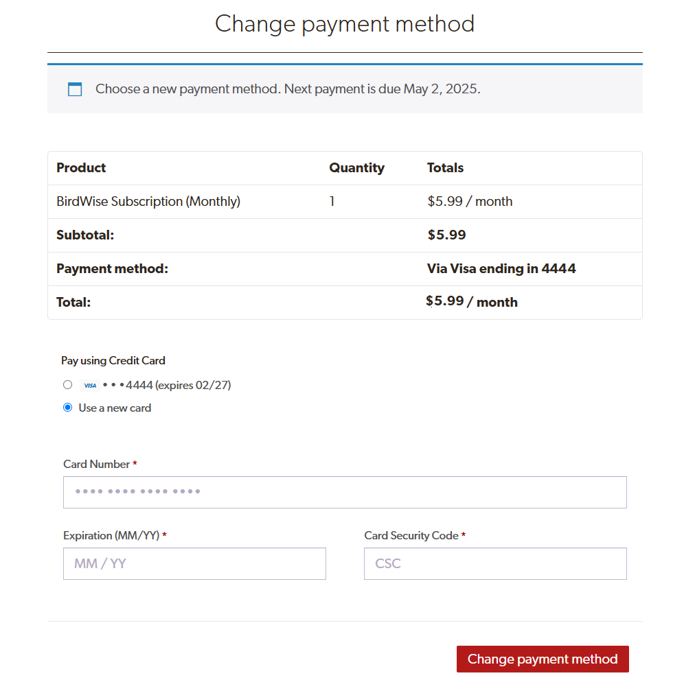 Payment Methods | Bird Academy • The Cornell Lab